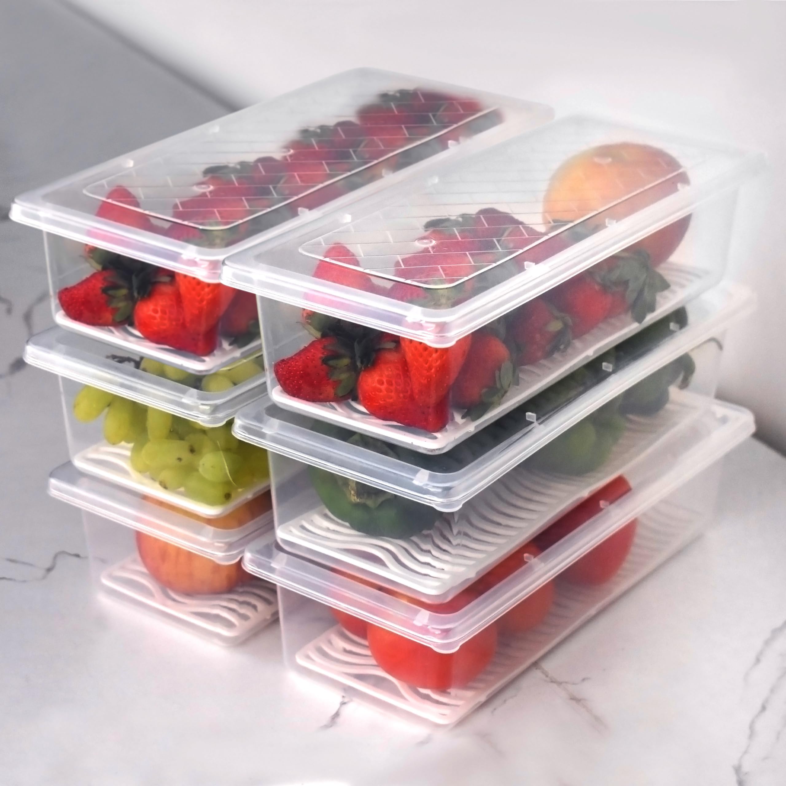 SILIVO Food Storage Containers, Set Of 12, 1.5 Ltr Fridge Organizer ...