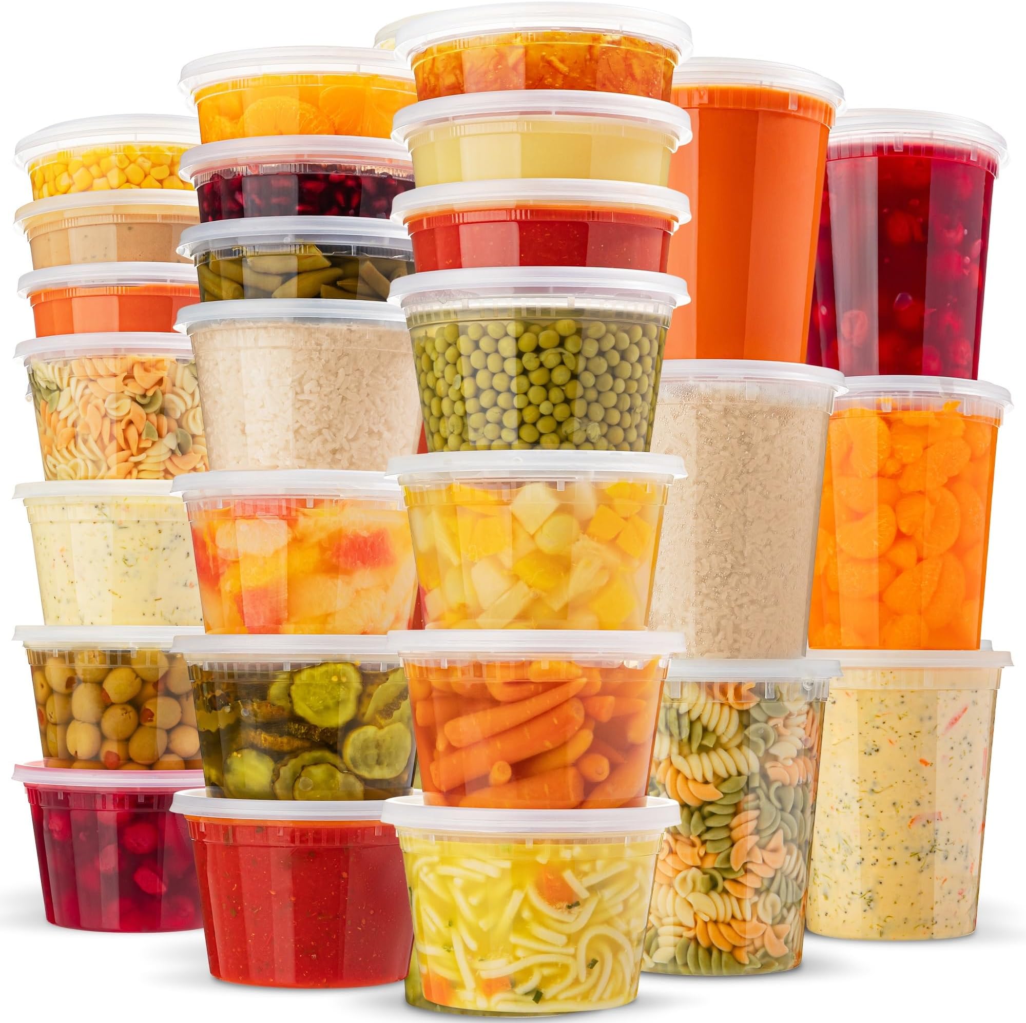 JoyServe Deli Food Containers with 54 Lids - (48 Sets) 24-32 Oz Quart ...
