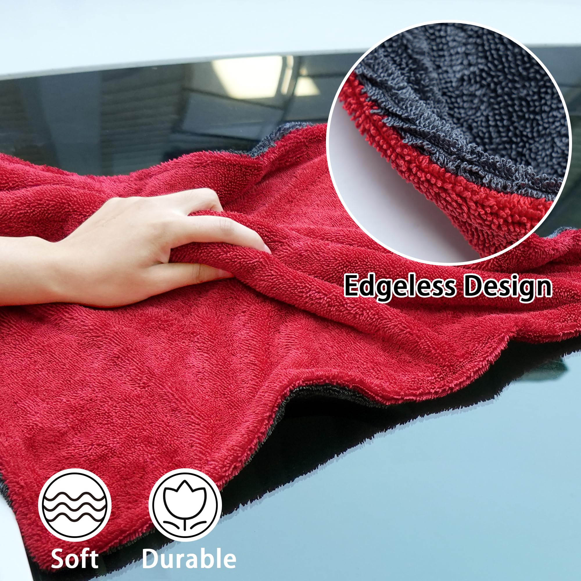 Snapklik.com : LIVOS 2 Pack Car Drying Towel, Premium Microfiber Towels ...