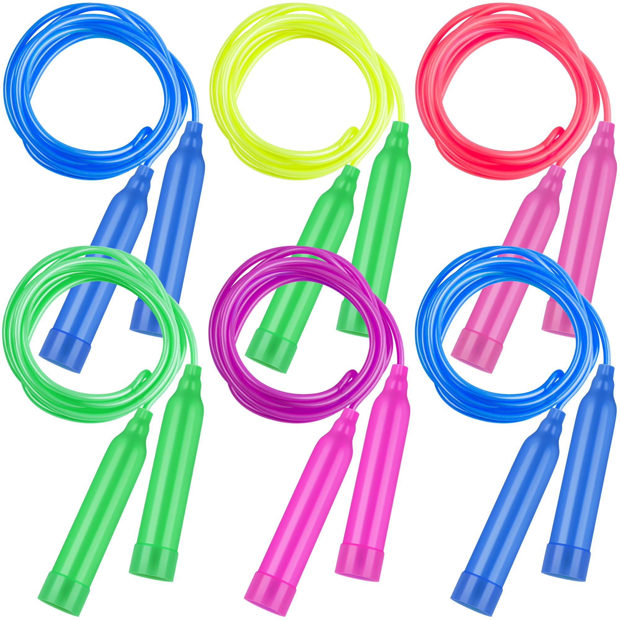 Snapklik.com : 6 Pack Colorful Kids Jump Rope Set Adjustable Plastic ...