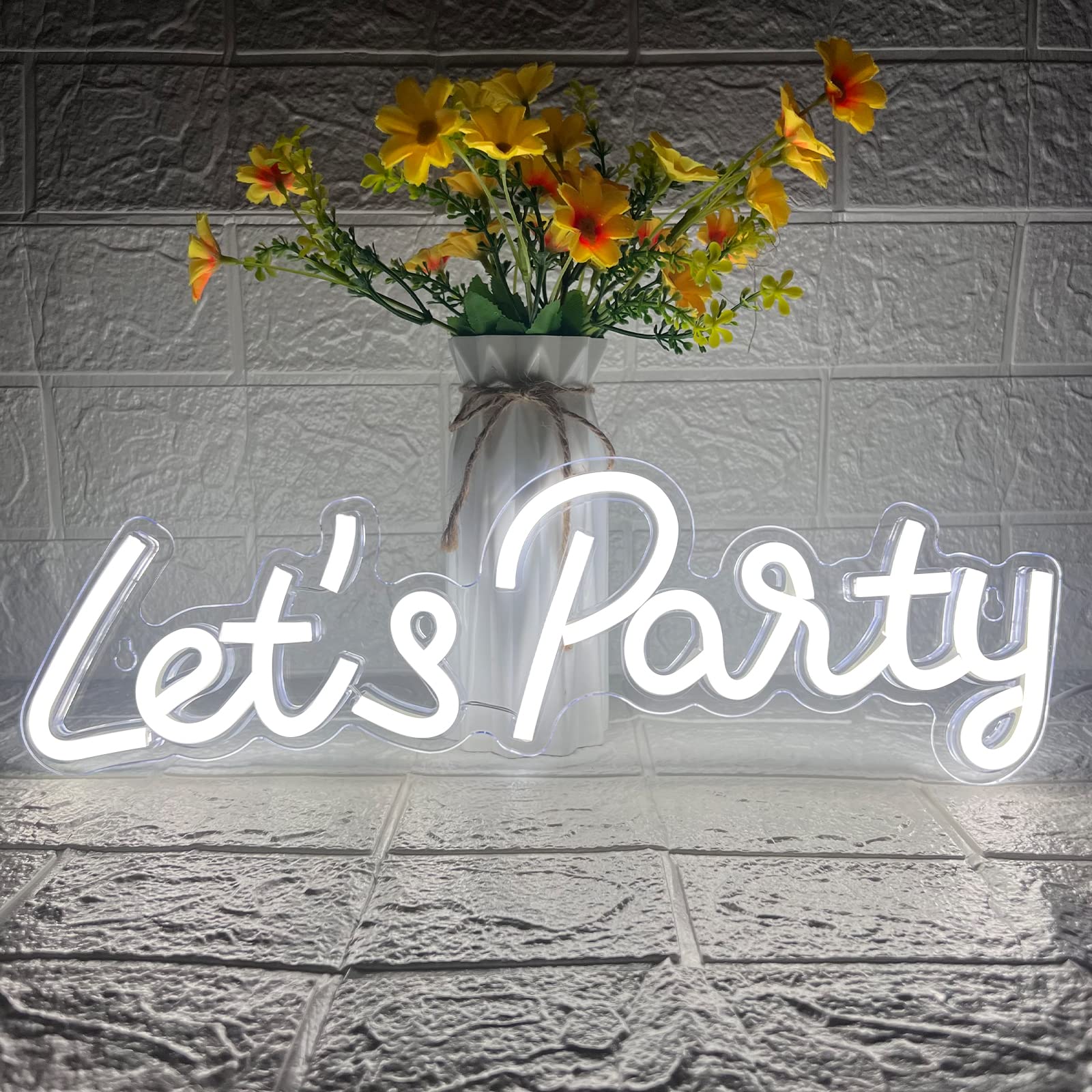 Amazon.com : Let's Party Neon Sign, LED Neon Lights for Bedroom Wall ...
