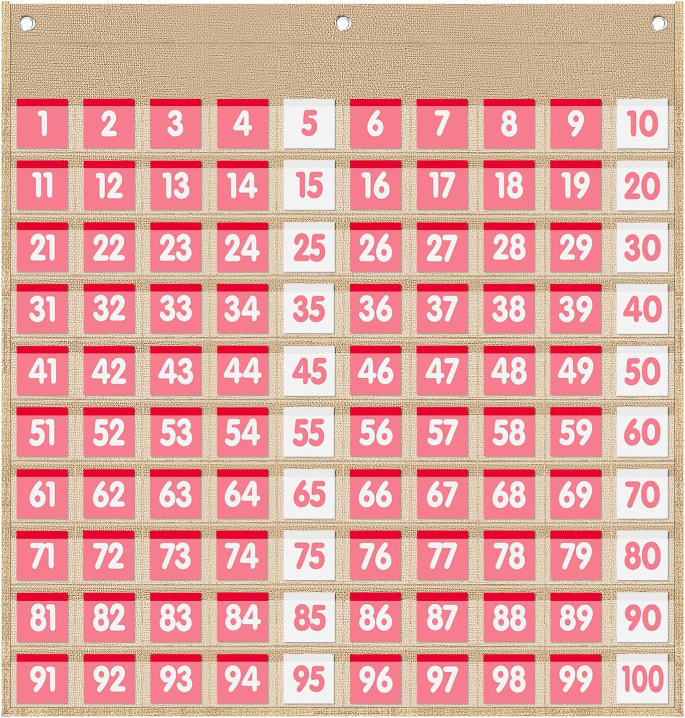 Amazon.com: Hundreds Pocket Chart with 100 Number Cardsr, Board Double ...