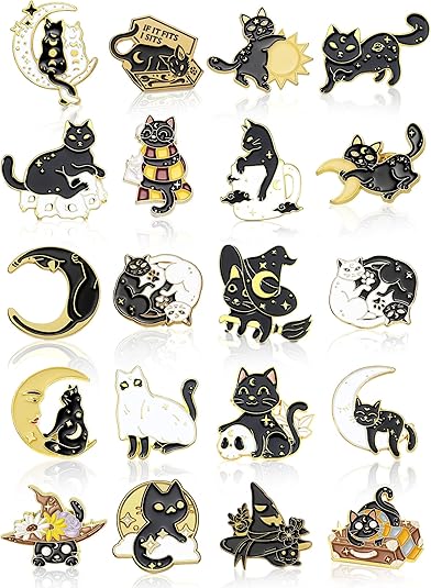 Amazon.com: Ferraycle 20 Pieces Cat Enamel Pins Bulk for Backpack Cute ...