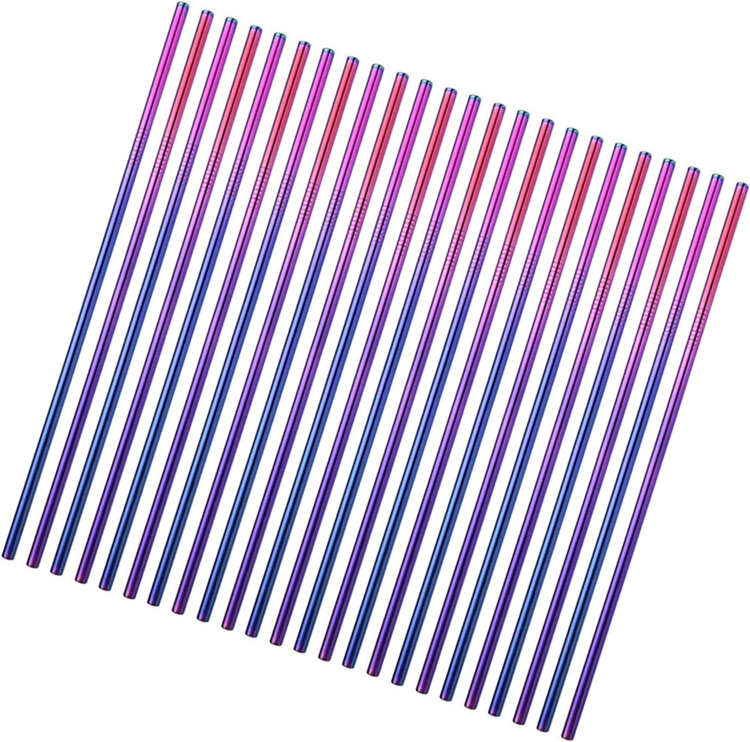 Amazon.com: Reusable Metal Straws Rainbow Color Straws 50Pcs.8.5 ...