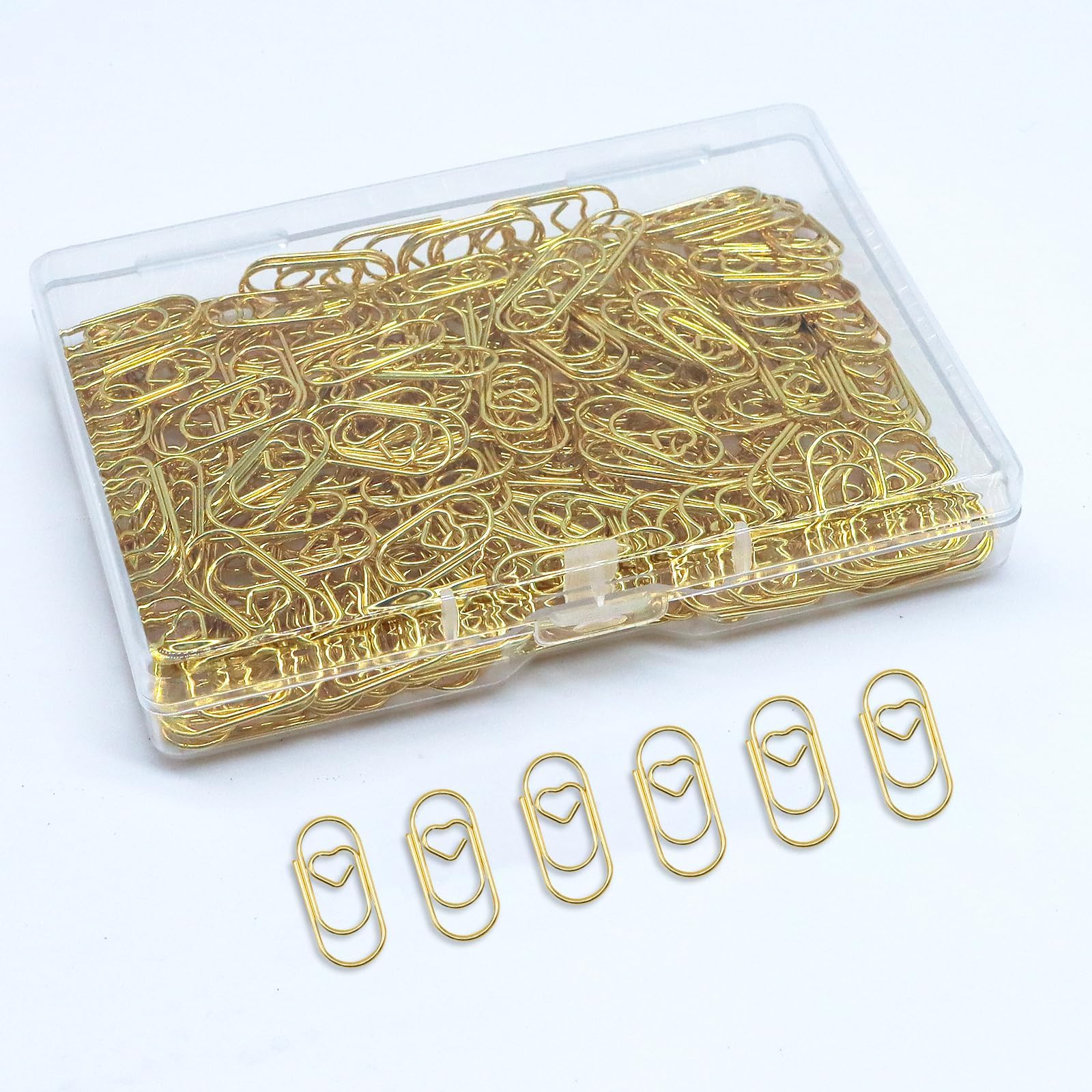 Amazon.com : 100 Pcs Small Gold Paper Clips Heart Shaped Paperclips, 1 ...