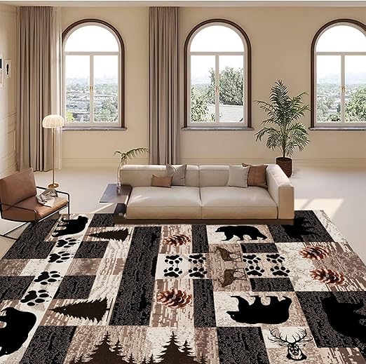 Amazon.com: Fouiunler Rustic Lodge Cabin Area Rug 5x8ft Native Western ...