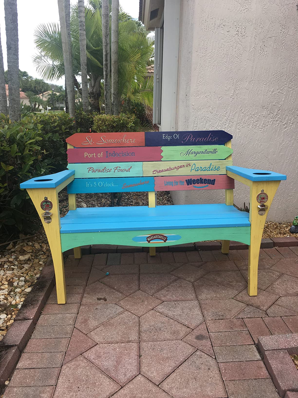 $18/mo - Finance Margaritaville Indoor/Outdoor Wood Garden Bench ...