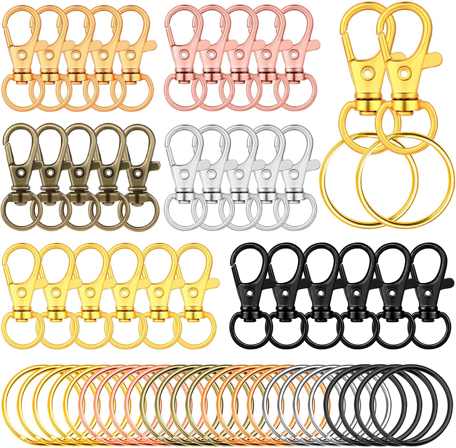 Amazon.com: 120pcs Key Chain Clip Hooks, Evatage Swivel Clasps Lanyard ...