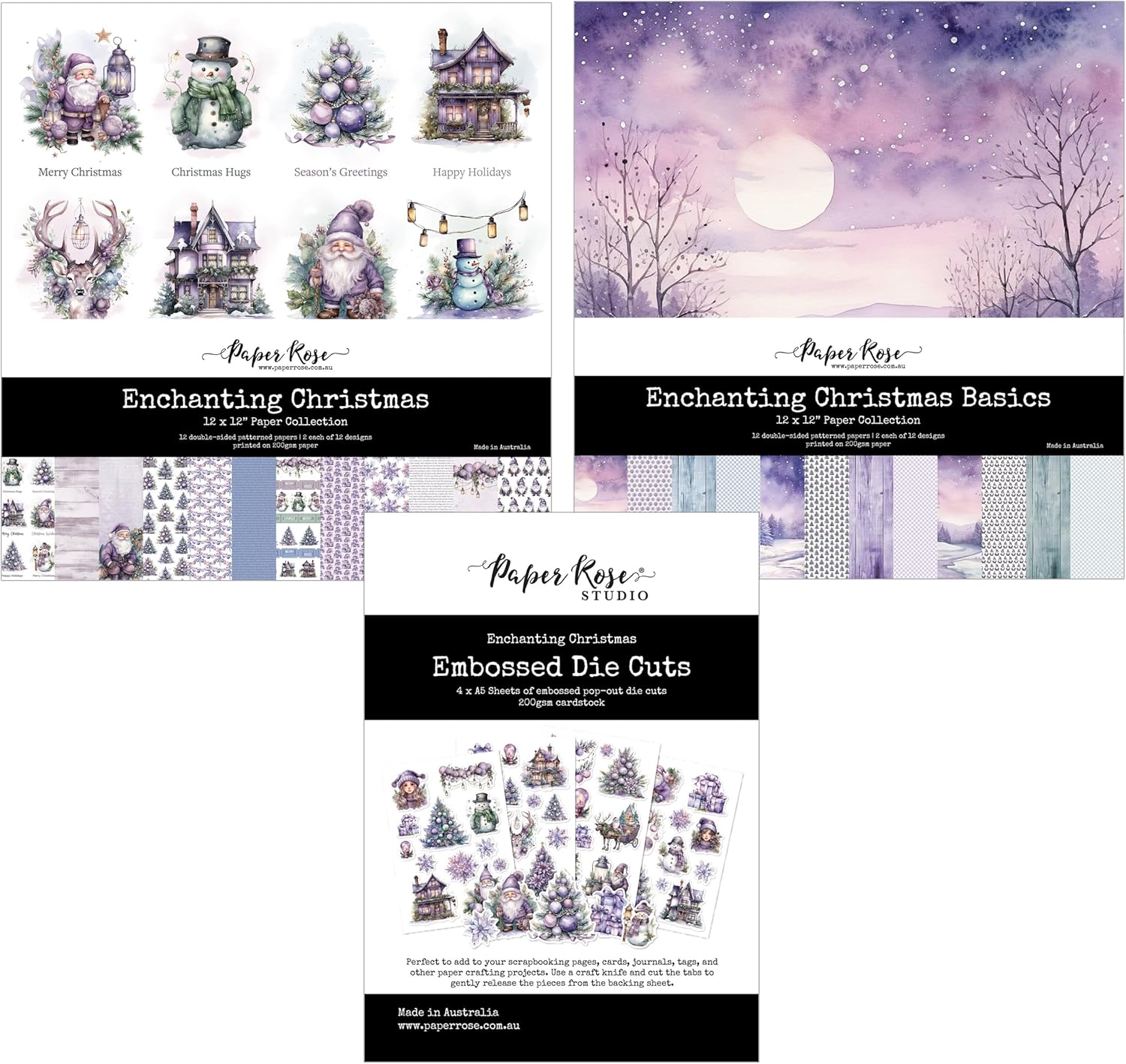 Amazon.com: Paper Rose Studio Enchanting Christmas 12x12 Paper ...