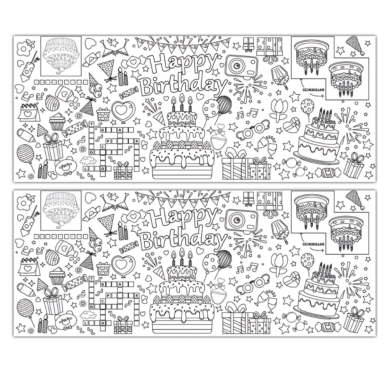 Amazon.com: eggigi Happy Birthday Coloring Table Cloth, Home Classroom ...