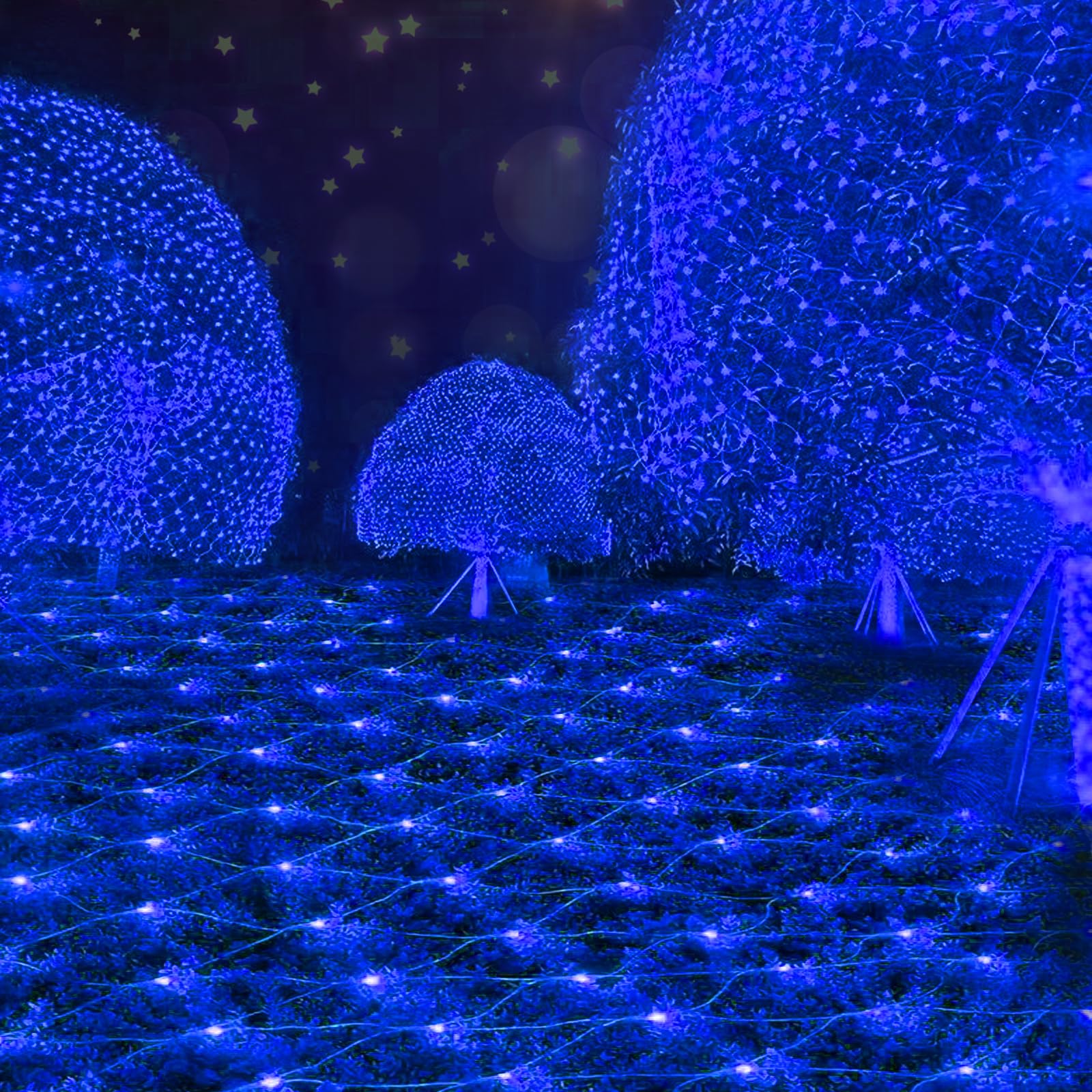 Christmas Net Lights Outdoor Mesh Lights 200 LED Net Mesh String Lights ...