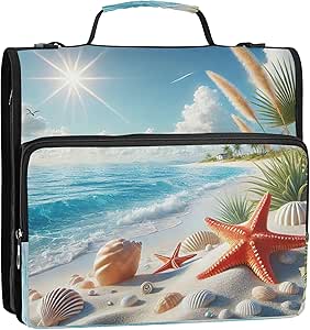 Amazon.com : 3 Ring Binders 1.5 Inch D Ring Coastal Seashell Starfish ...