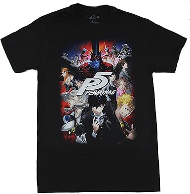 Amazon.com: Persona 5 Mens T-Shirt - Original Game Cover Box Art Image ...