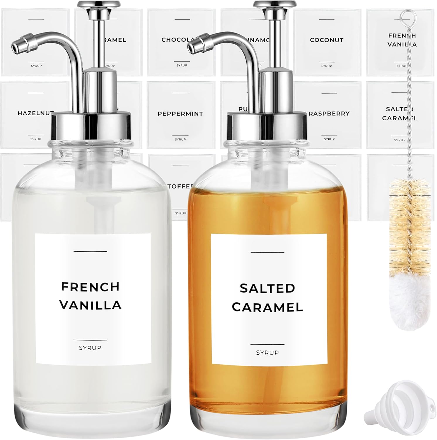 Amazon.com: Spaceneat Coffee Syrup Dispenser with Pump - Includes 24 ...