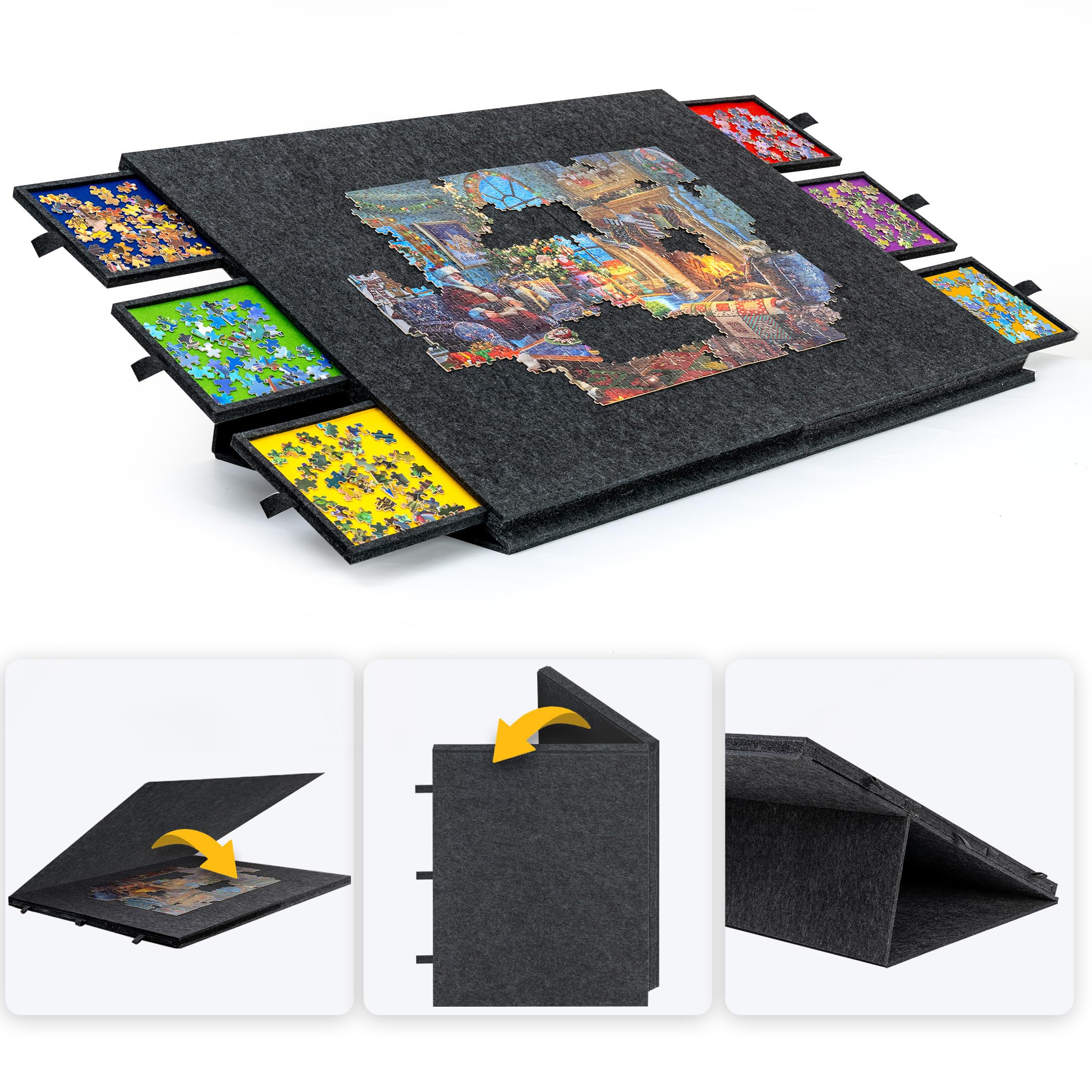 Amazon.com: Lavievert 2000 Piece Tilting Puzzle Table with 2-in-1 ...