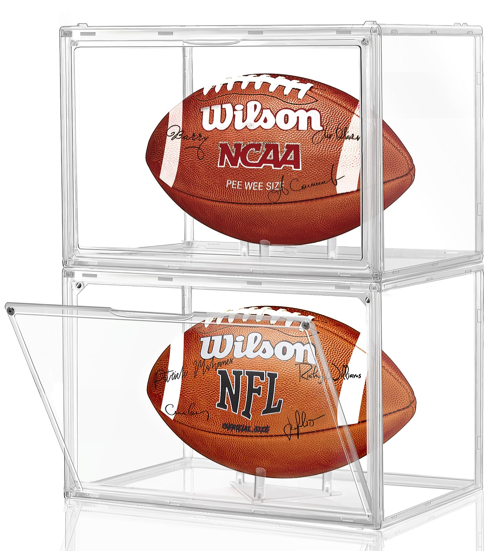 2 Pack Football Display Case, Leffis Football Case Display Case ...