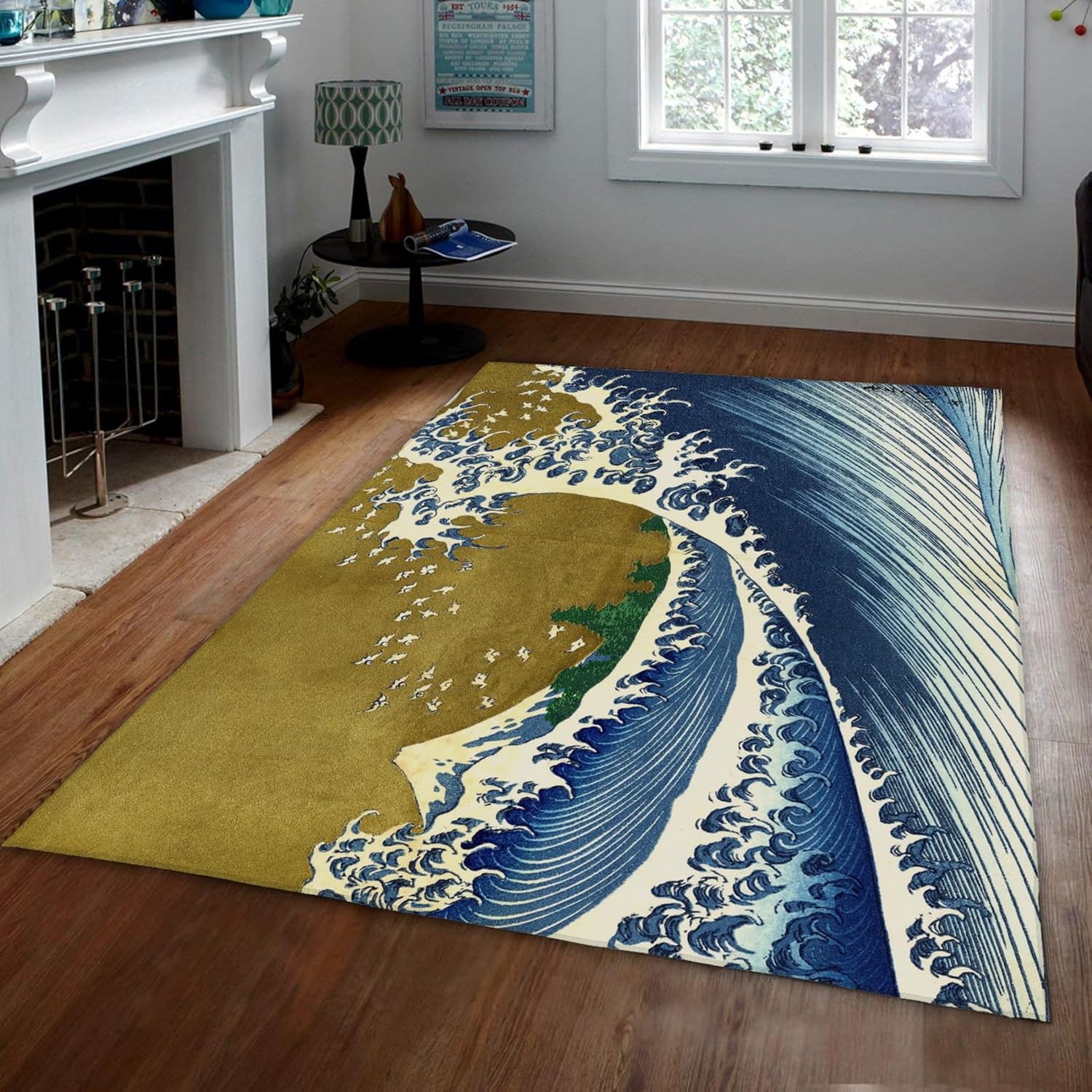 Amazon.com: Japanese Style Area Rug Hokusai-The Great Wave Rug ...