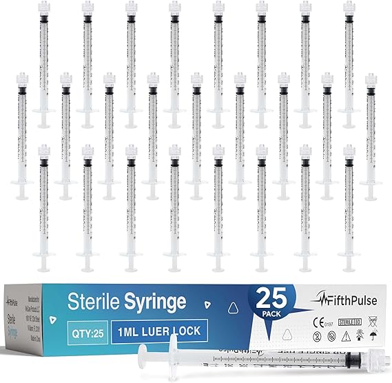 Amazon.com: 1 ml Syringe without Needle - 25 Pack of Individually ...