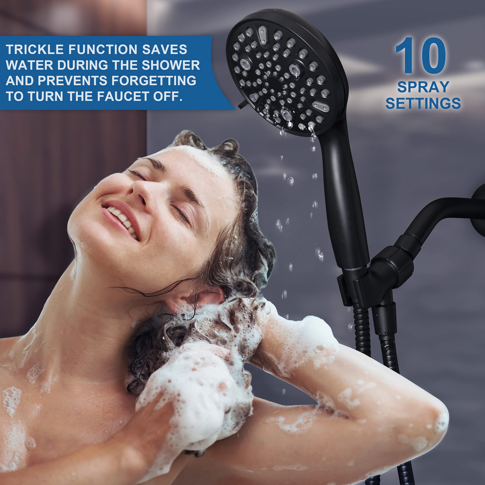 Snapklik.com : High Pressure Handheld Shower Head, 10-Setting ...