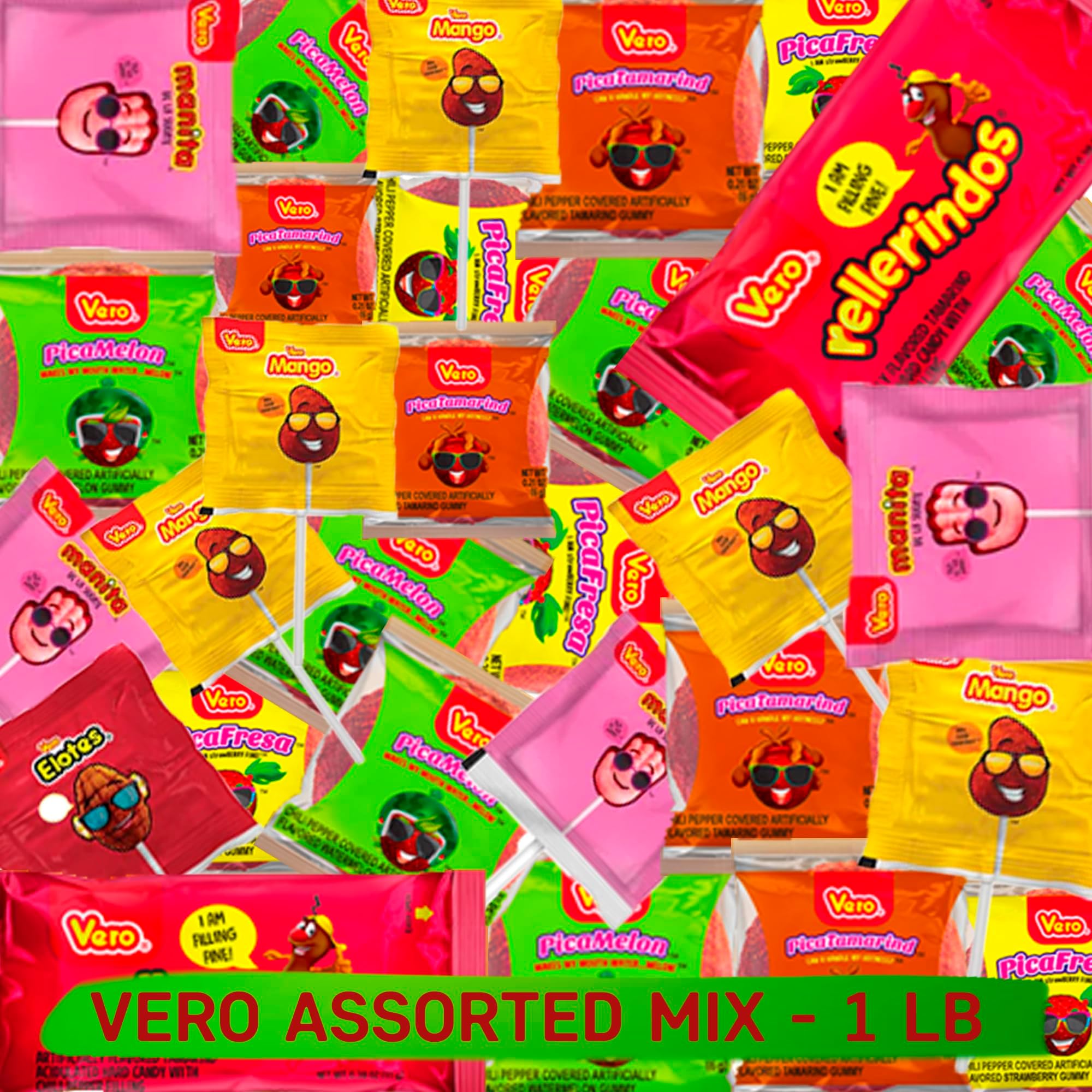 Amazon.com : DIXIS BIG Vero Mexican candy mix asrt - 1lb (Vero: Mango ...