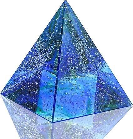 Amazon.com: KRISININE Blue Healing Crystal Pyramid Prism Glass Pyramid ...
