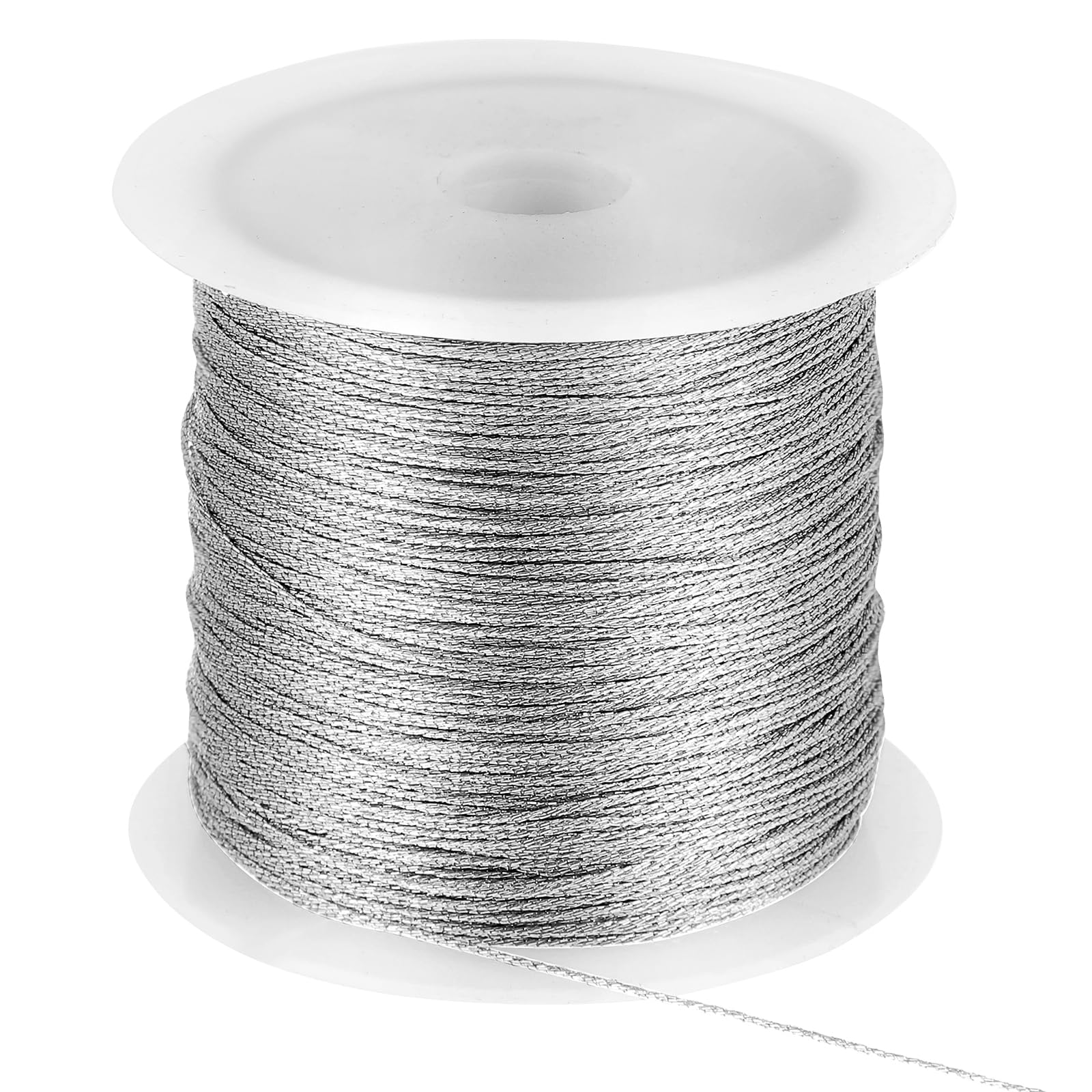 Amazon.com: 109 Yards/328 Feet Spool Silver Metallic Cord Tinsel String ...