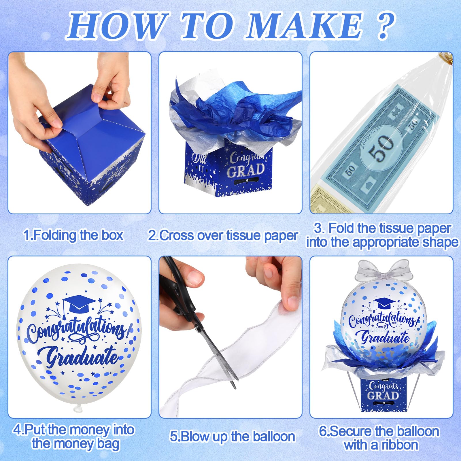 Snapklik.com : MiniInflat Graduation Pull Money Balloon Box Surprise ...