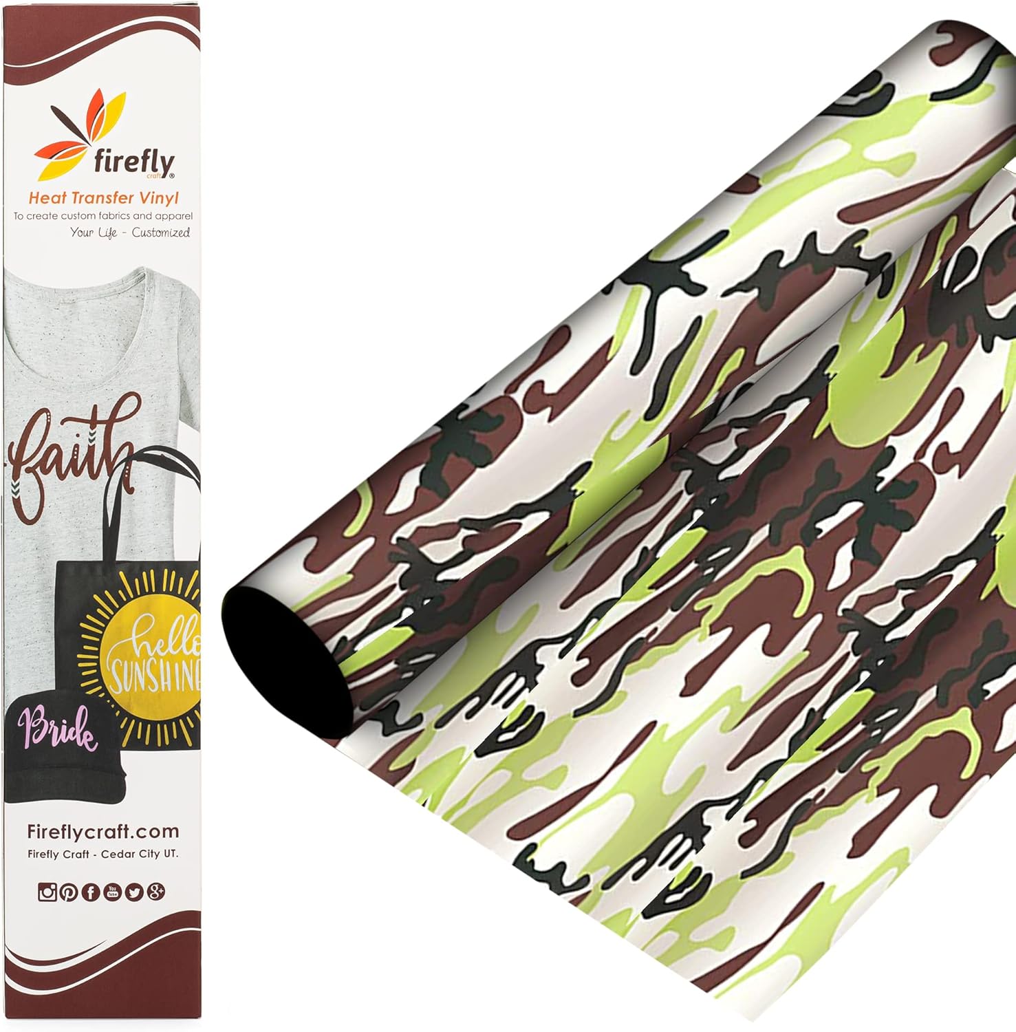 Amazon.com: Firefly Craft Pattern Heat Transfer Vinyl Sheets - Green ...