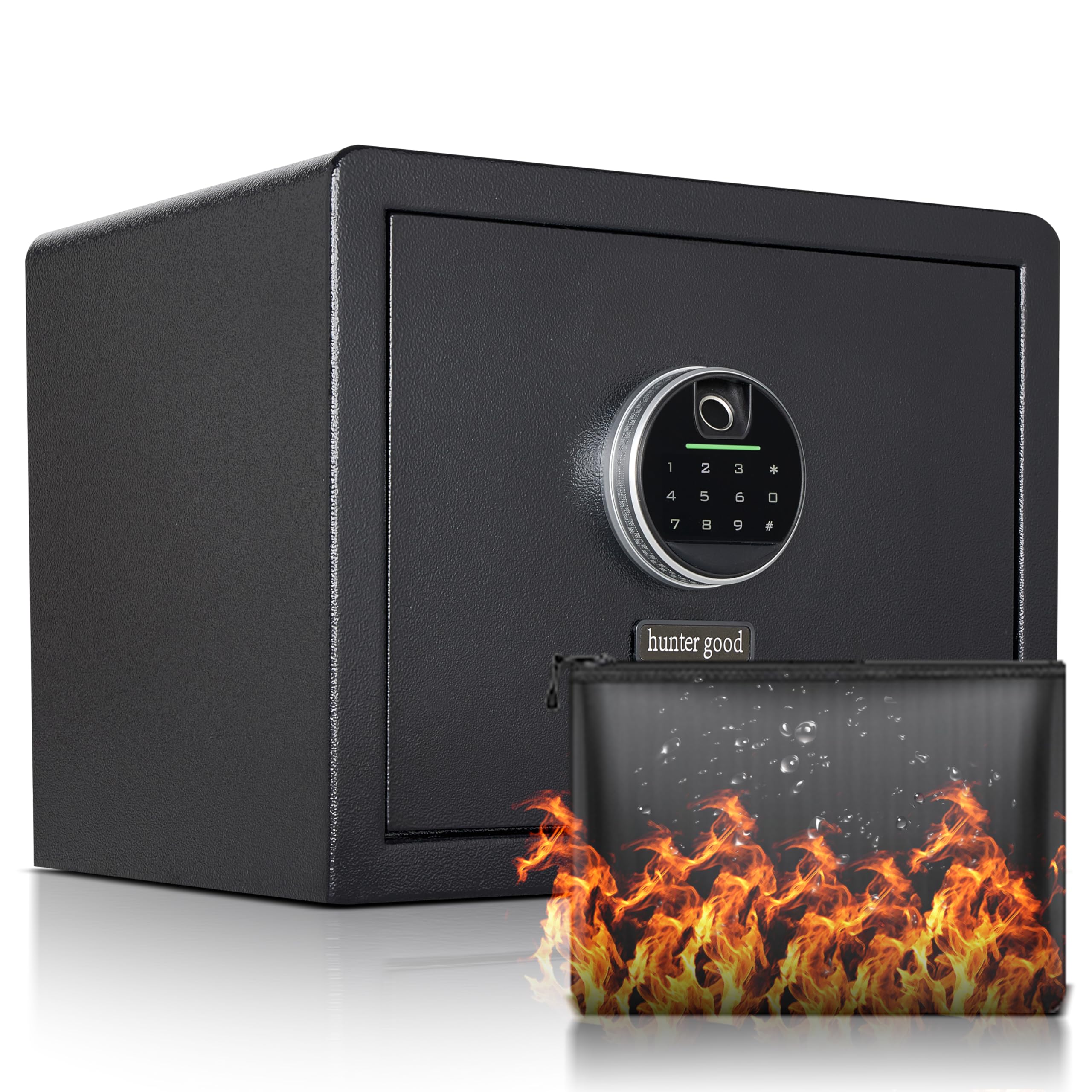 1.2 Cubic Fingerprint Fireproof Home Safe With Fireproof Document Bag ...