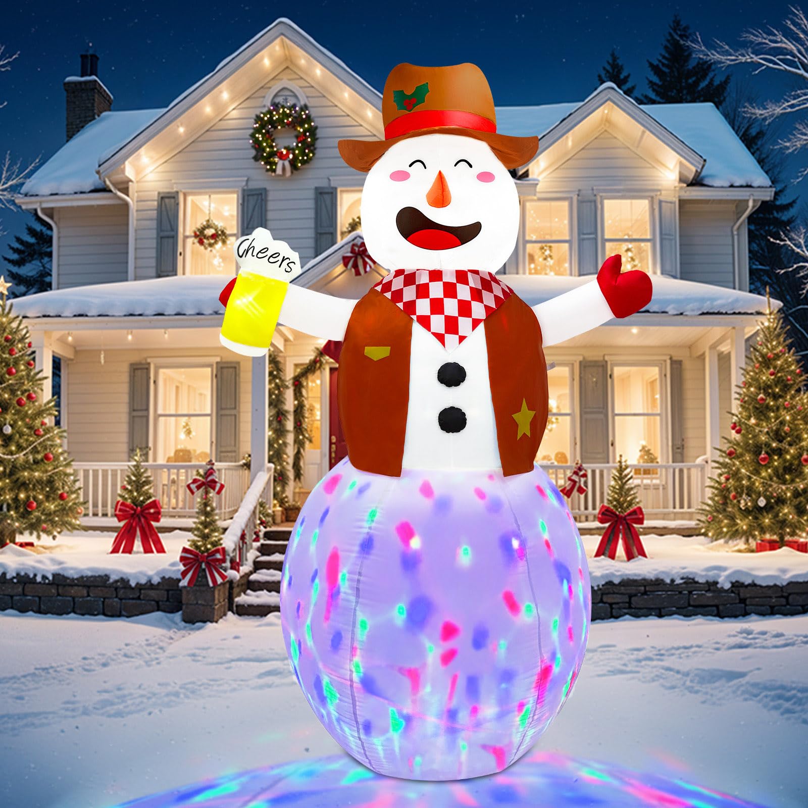Amazon.com: OurWarm 8FT Funny Christmas Inflatable Outdoor Decoration ...