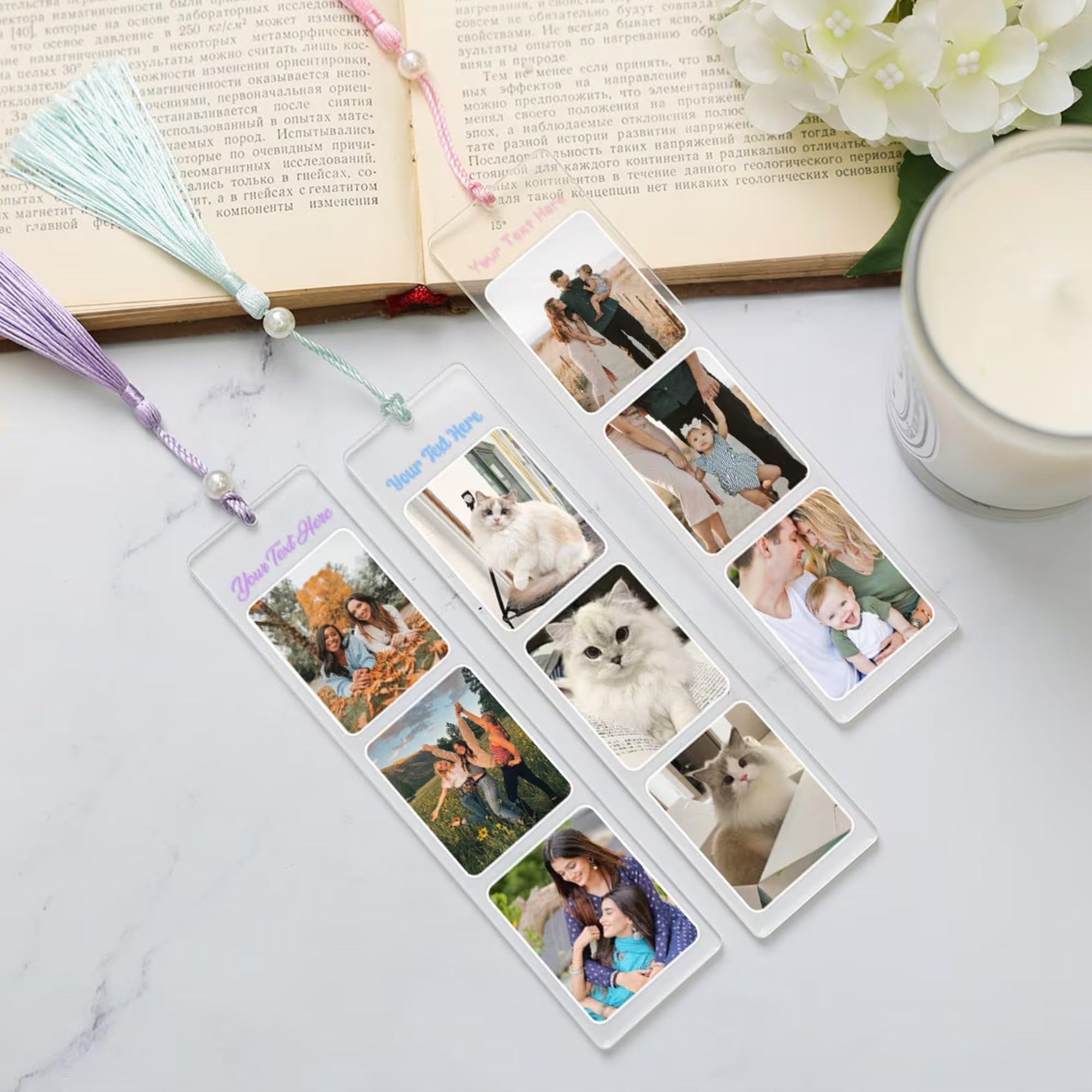Amazon.com: Katartizo Personalized Photo Book Mark with Tassel Custom ...