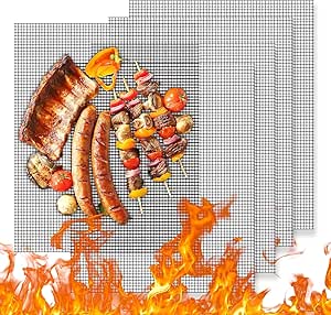 Grill Mat for Gas Grill, Set of 5 Grids, BBQ Grill Mats, Non-Stick ...