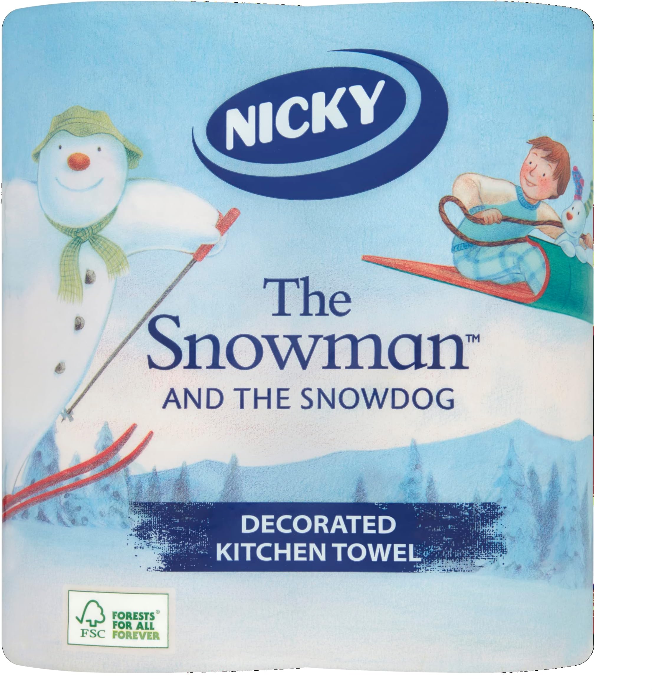 Nicky 2 Ply The Snowman and The Snowdog Printed Christmas Kitchen Paper ...