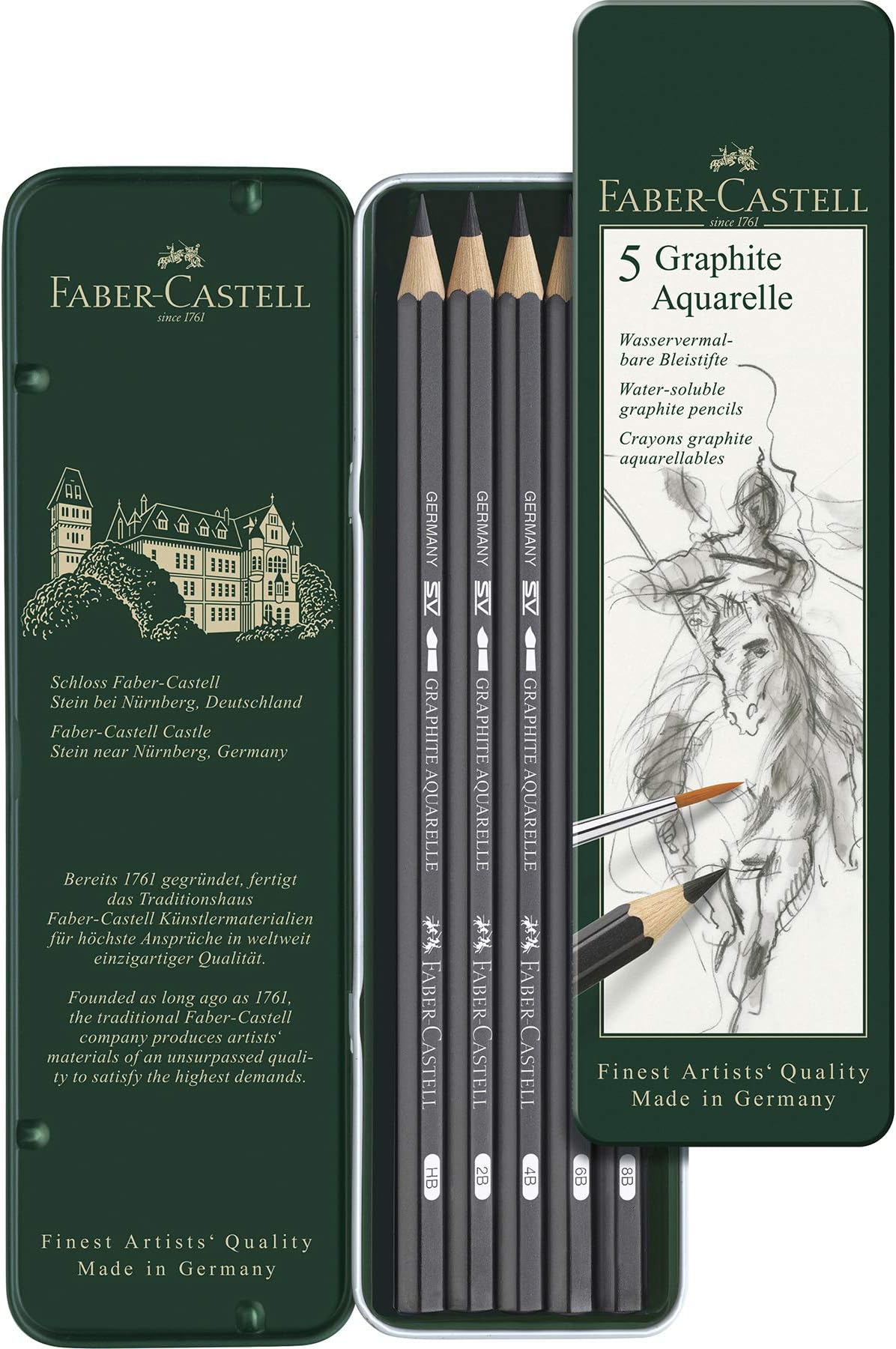 Faber-Castell Graphite Aquarelle Pencil Set - Pack of 5 : Amazon.in ...