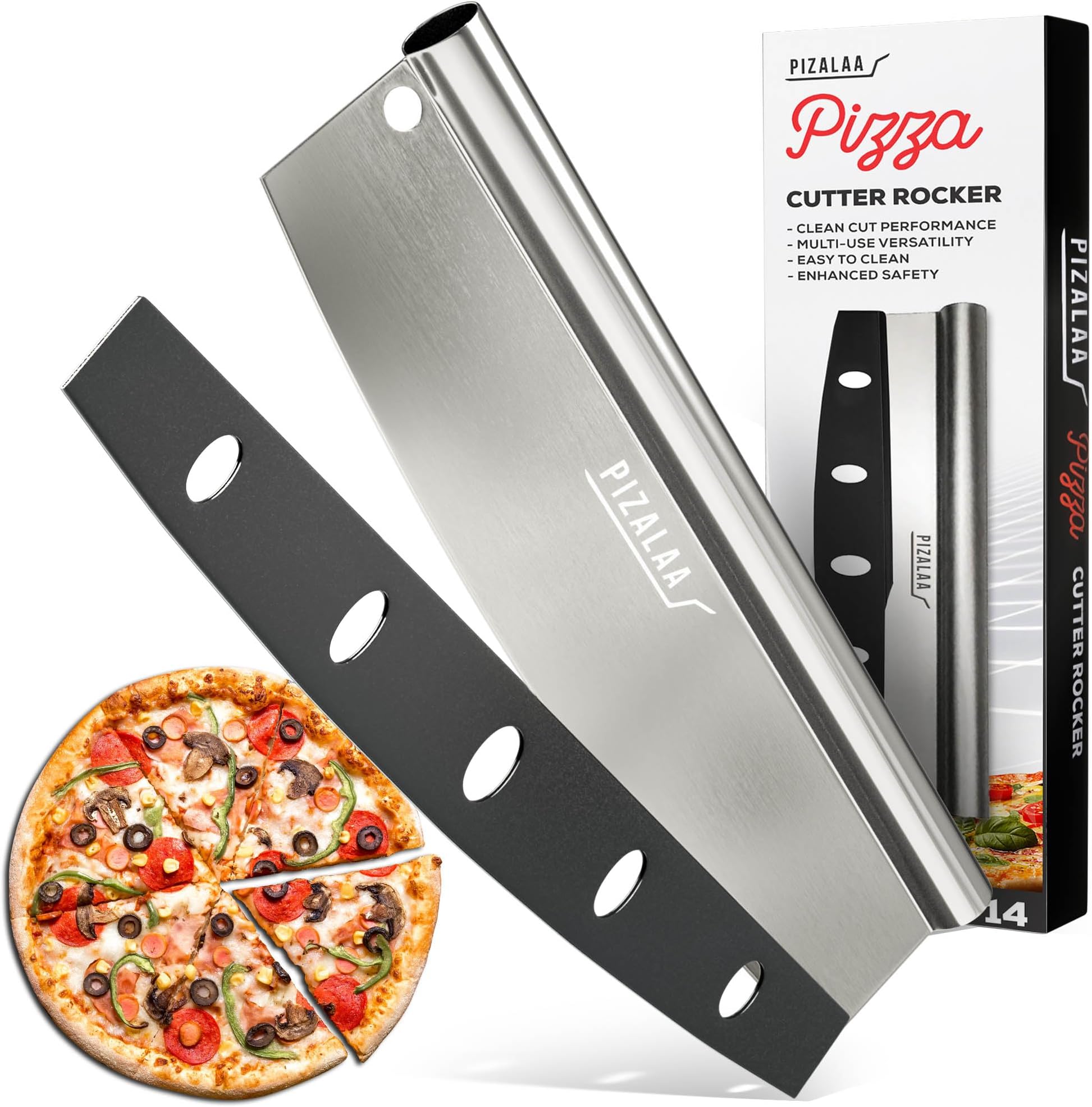 Amazon.com: Premium Quality 14" Pizza Cutter Rocker Blade with Safety ...