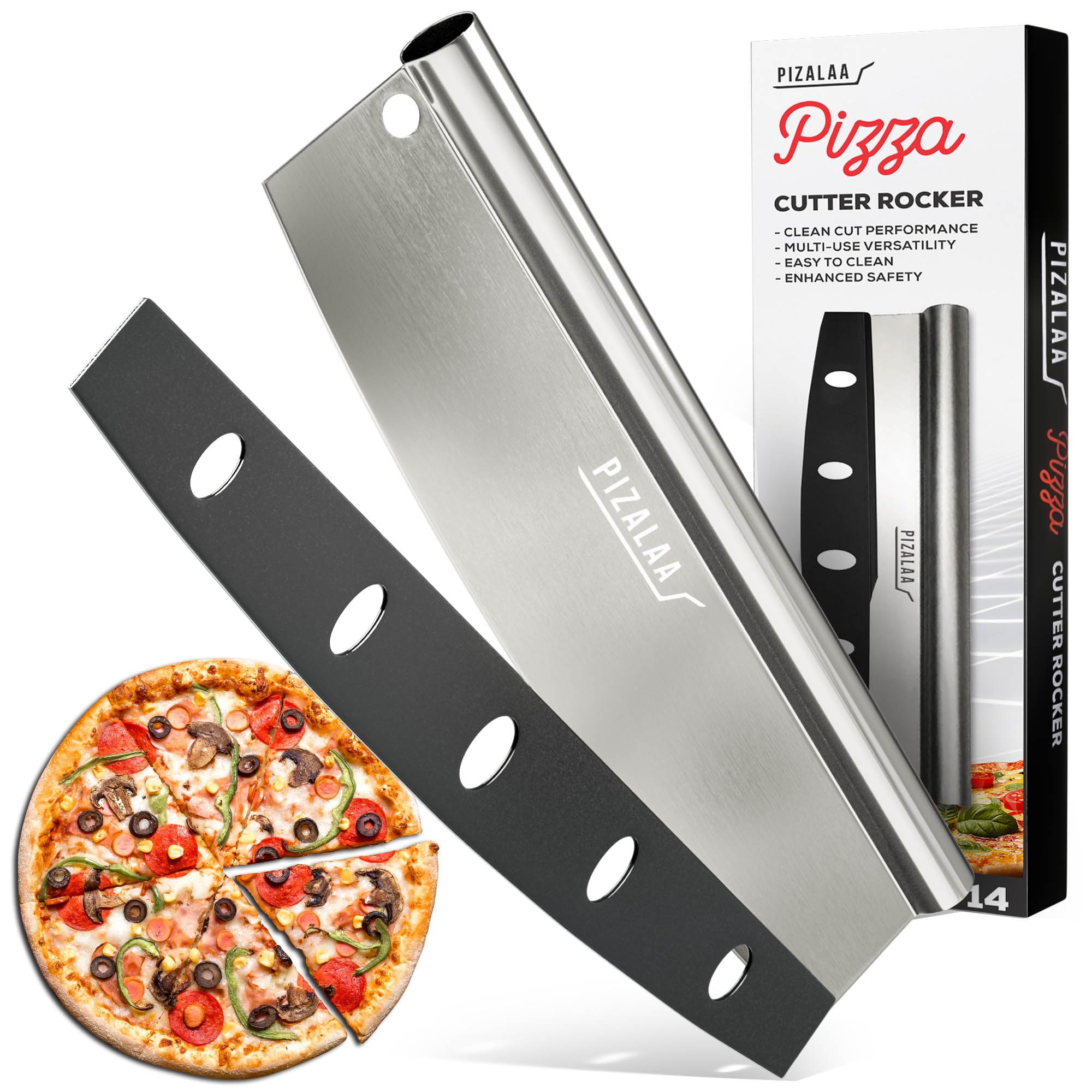 Amazon.com: Premium Quality 14" Pizza Cutter Rocker Blade with Safety ...