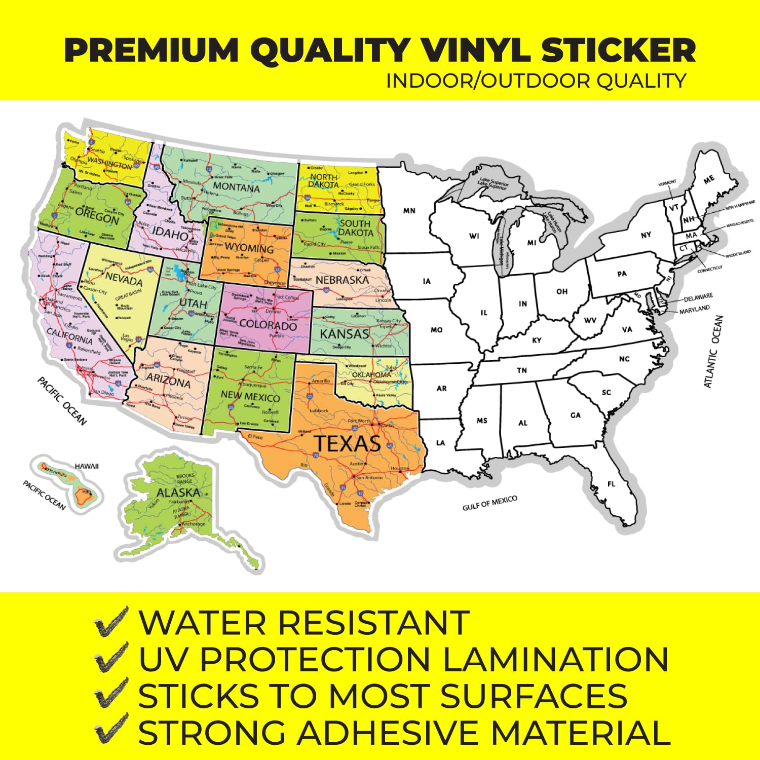 Snapklik.com : RV State Travel USA Map Vinyl Sticker - Camper Trailer ...