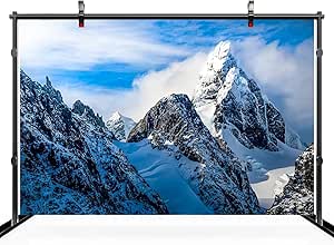 Amazon.com : CHNYWORK 7ftx5ft Winter Snow Mountain Backdrop Mountain ...