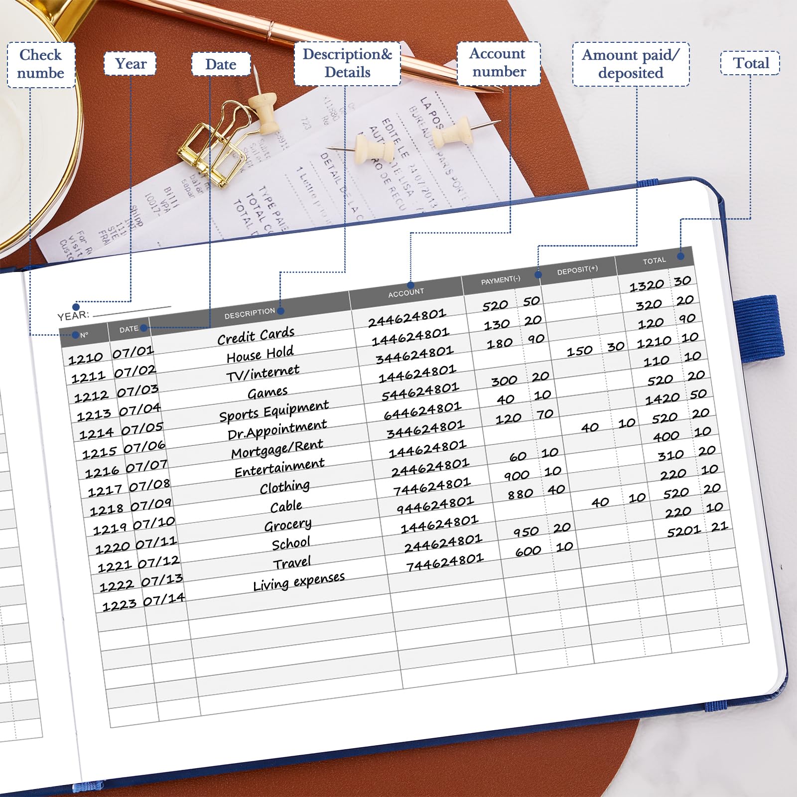 Snapklik.com : JUBTIC Accounting Ledger Book Horizontal - Expense ...