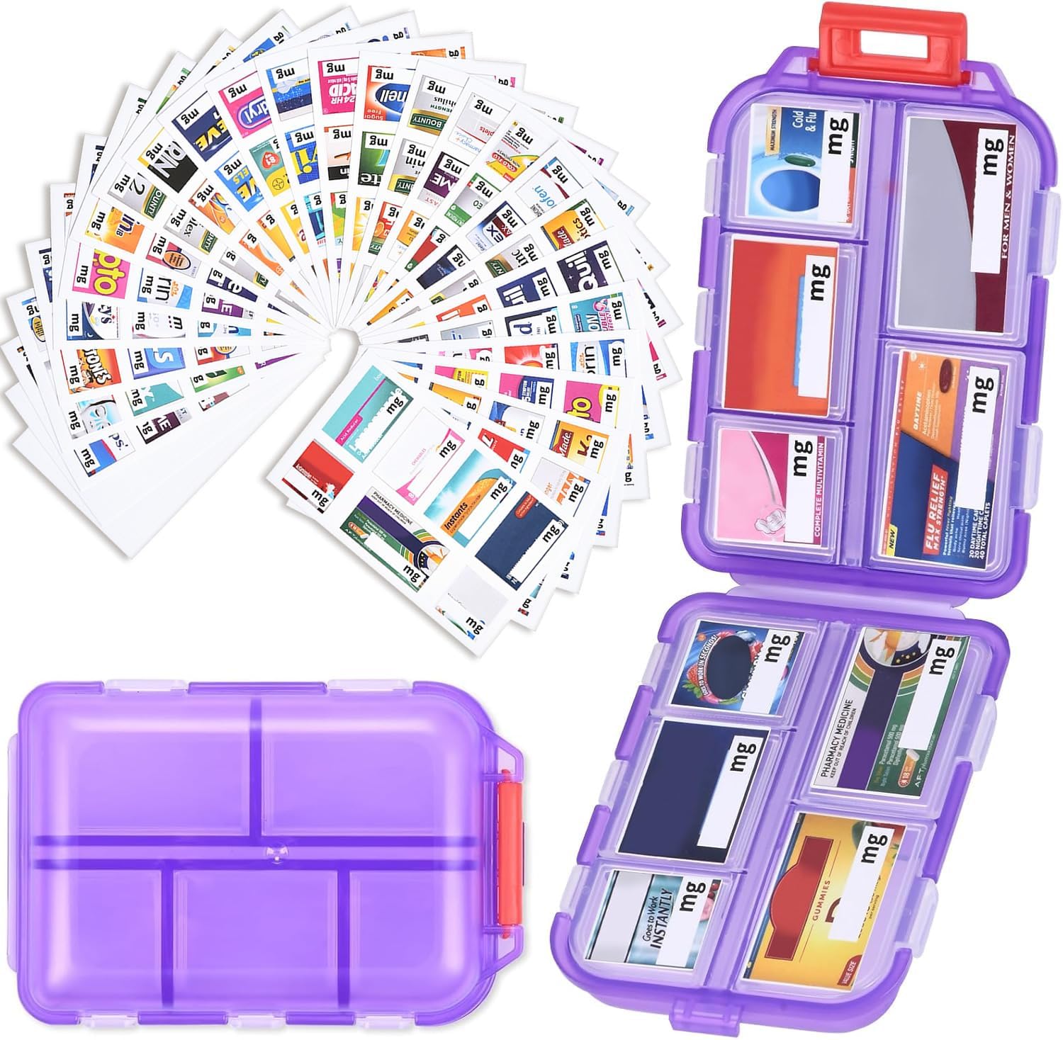 Amazon.com: iouwei Pill Organizer with Medicine Labels Travel Daily ...