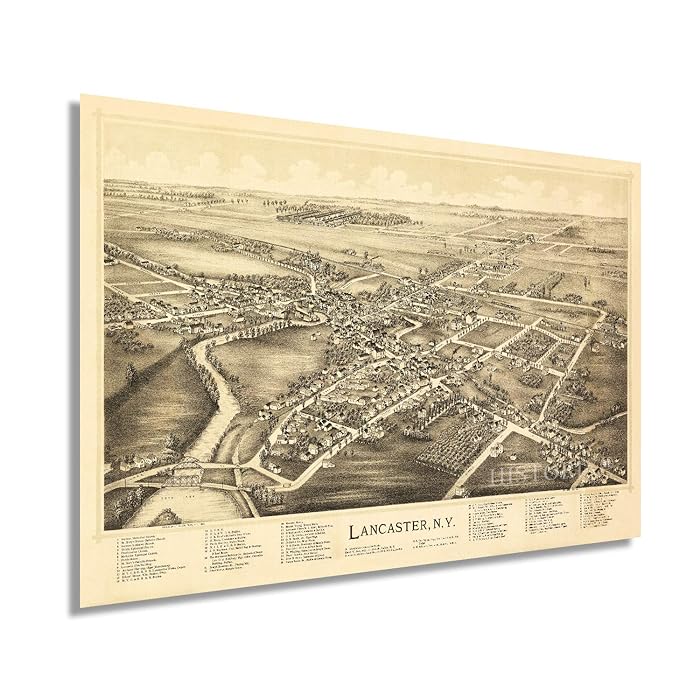 Buy HISTORIX Vintage 1892 Lancaster New York Map Poster - 24x36 Inch ...