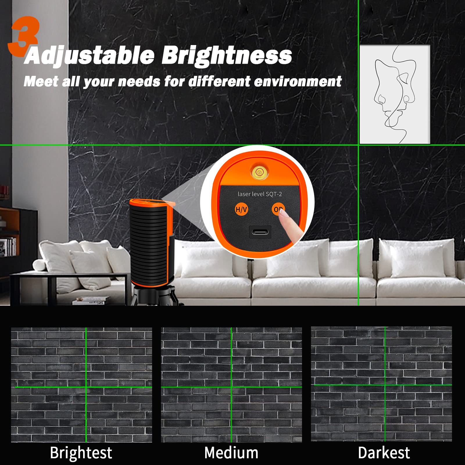 Snapklik.com : HARDELL Laser Level Tool, Self-Leveling Laser Level