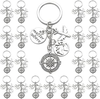 Amazon.com: PHAETON 20PCS Earth Airplane Keychains Pilot Aviator Key ...