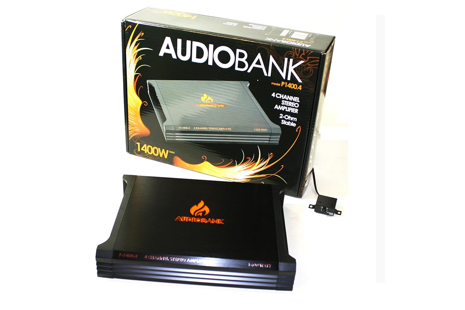 Amazon.com: AUDIOBANK P1400.4 1400W 2-Ohm Stable 4 Channel Stereo ...
