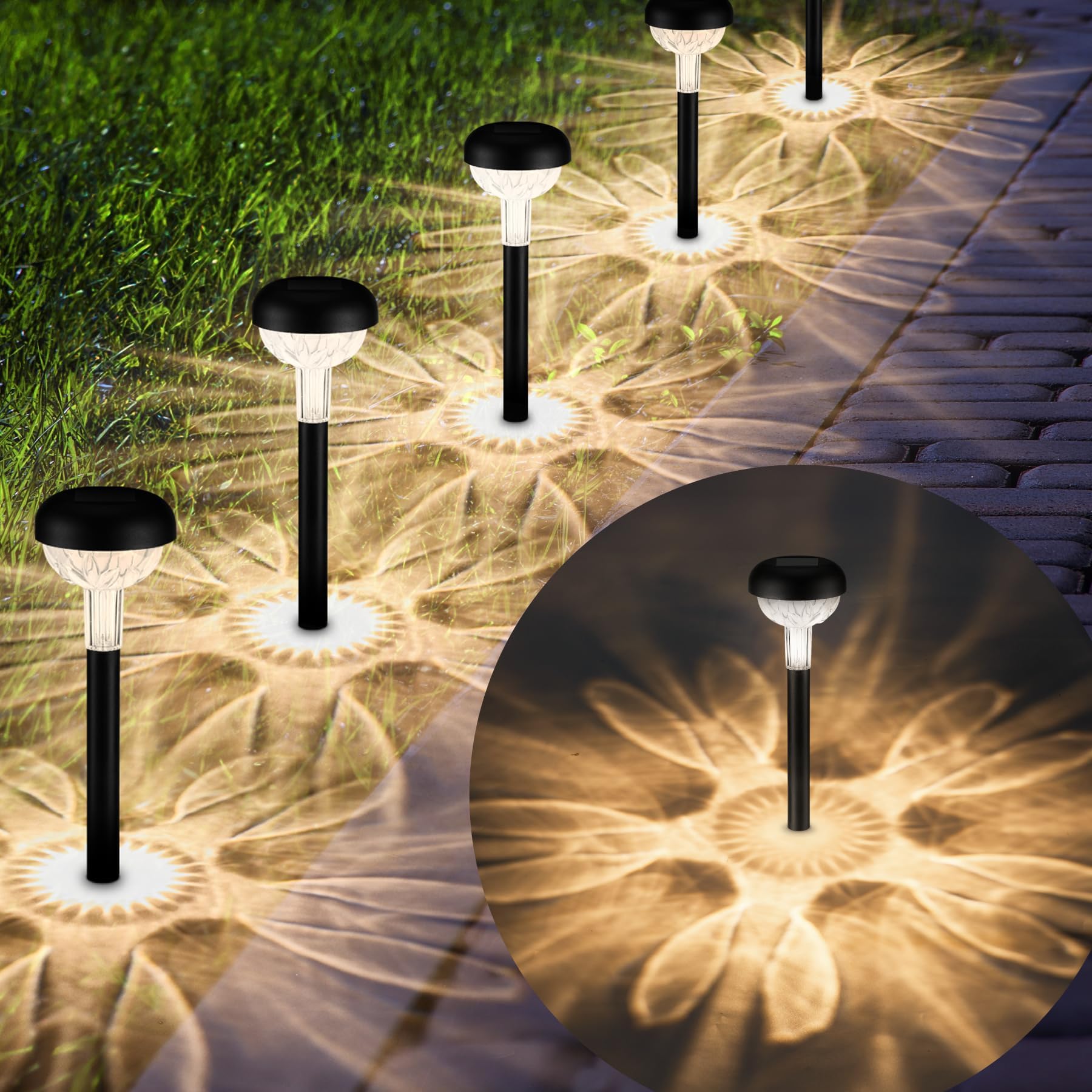 MAGGIFT Solar Pathway Lights Outdoor, New Upgraded 10 Pack Solar Garden ...