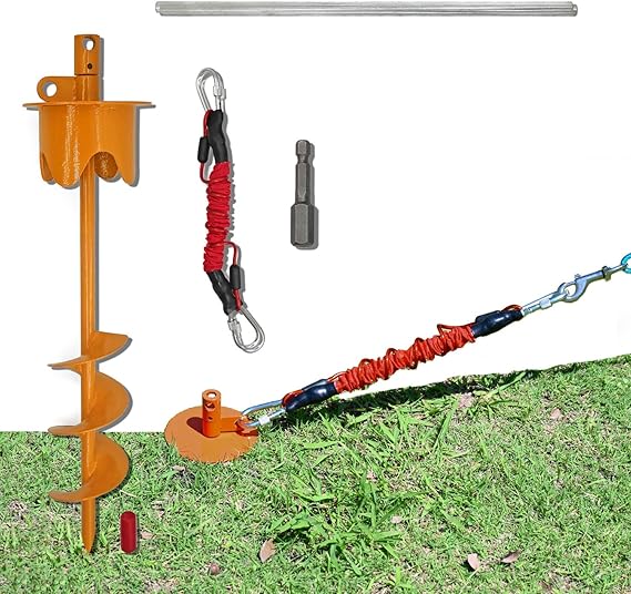 Amazon.com: Tyalez Dog Stakes for Outside Heavy Duty Hold up to 350Lbs ...