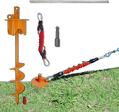 Amazon.com: Tyalez Dog Stakes for Outside Heavy Duty Hold up to 350Lbs ...