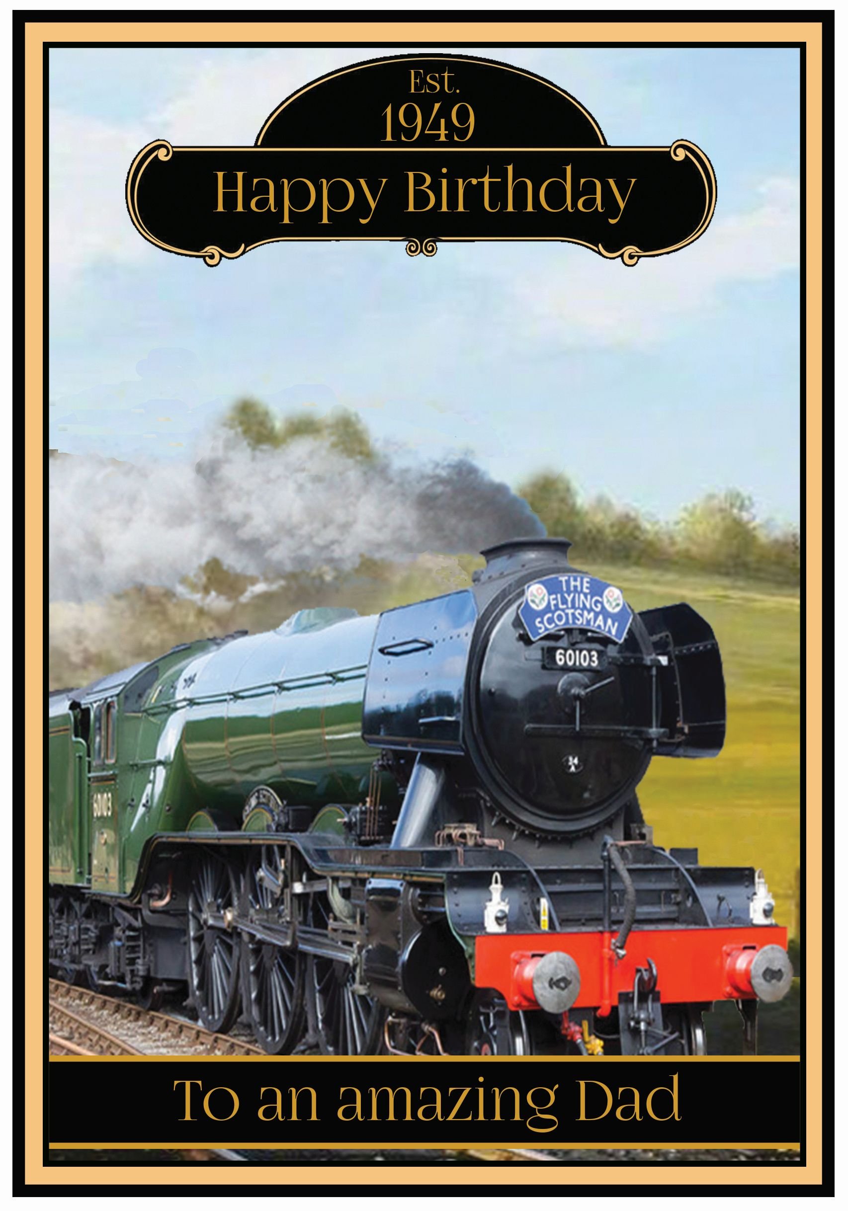 Personalised Steam Train Birthday Card - 2 Designs (The Flying Scotsman ...