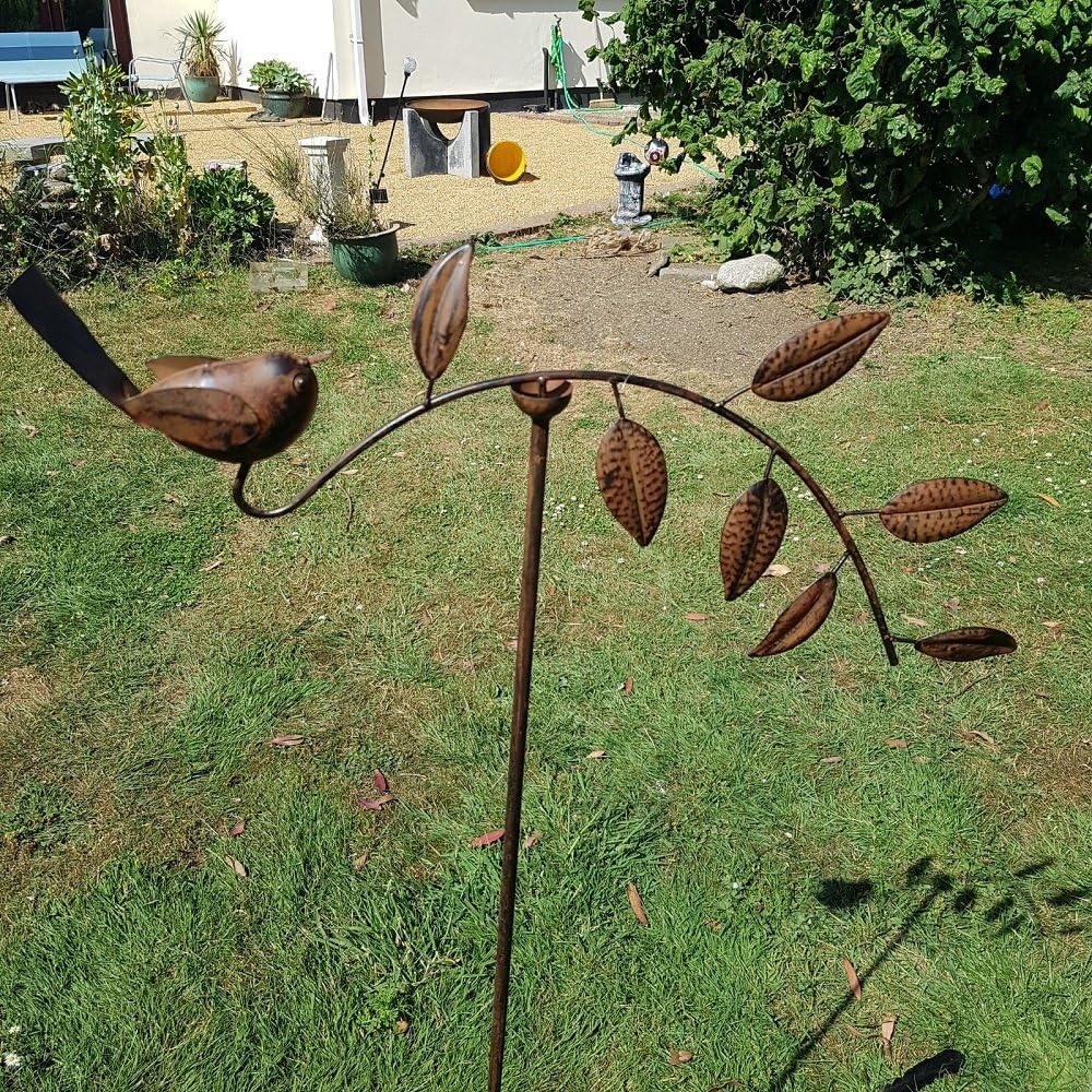 Garden Ornaments & Accessories Robin on a Branch 60cm Wind Spinner ...