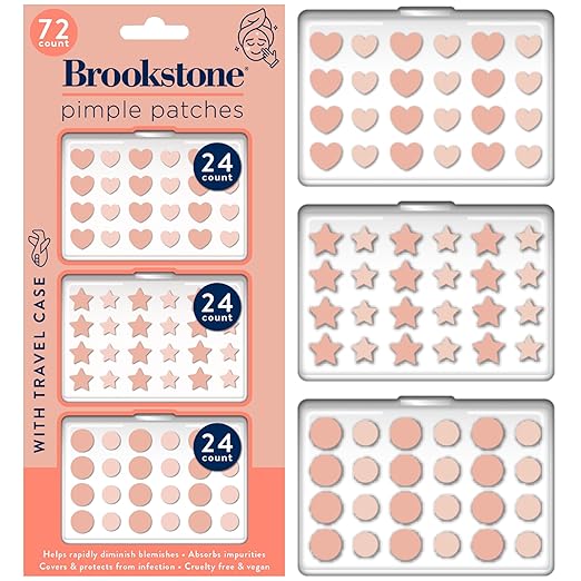 Amazon.com: Brookstone Cute Pimple Patches, 72 Count with Travel Case ...